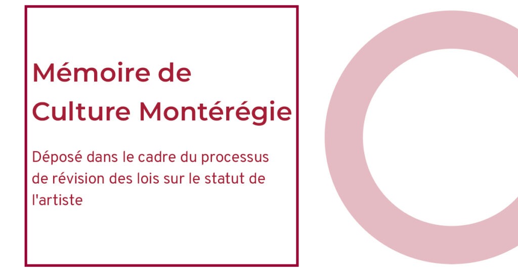 Processus de révision des lois sur le statut de l'artiste - Culture ...